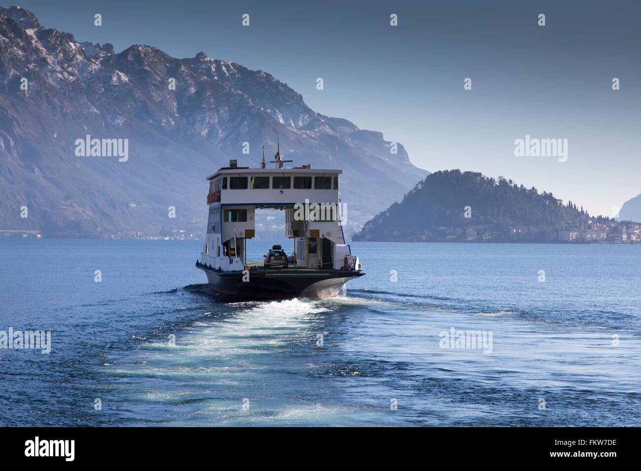 Car ferry crossing Lake Como, Italy Stock Photo - Alamy