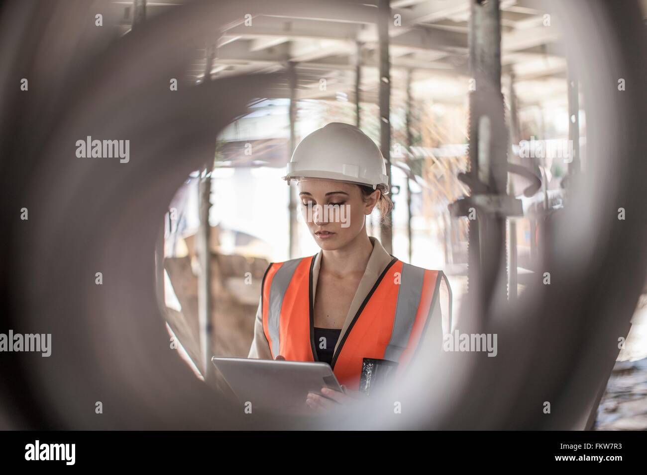 Female builder on site hi-res stock photography and images - Alamy