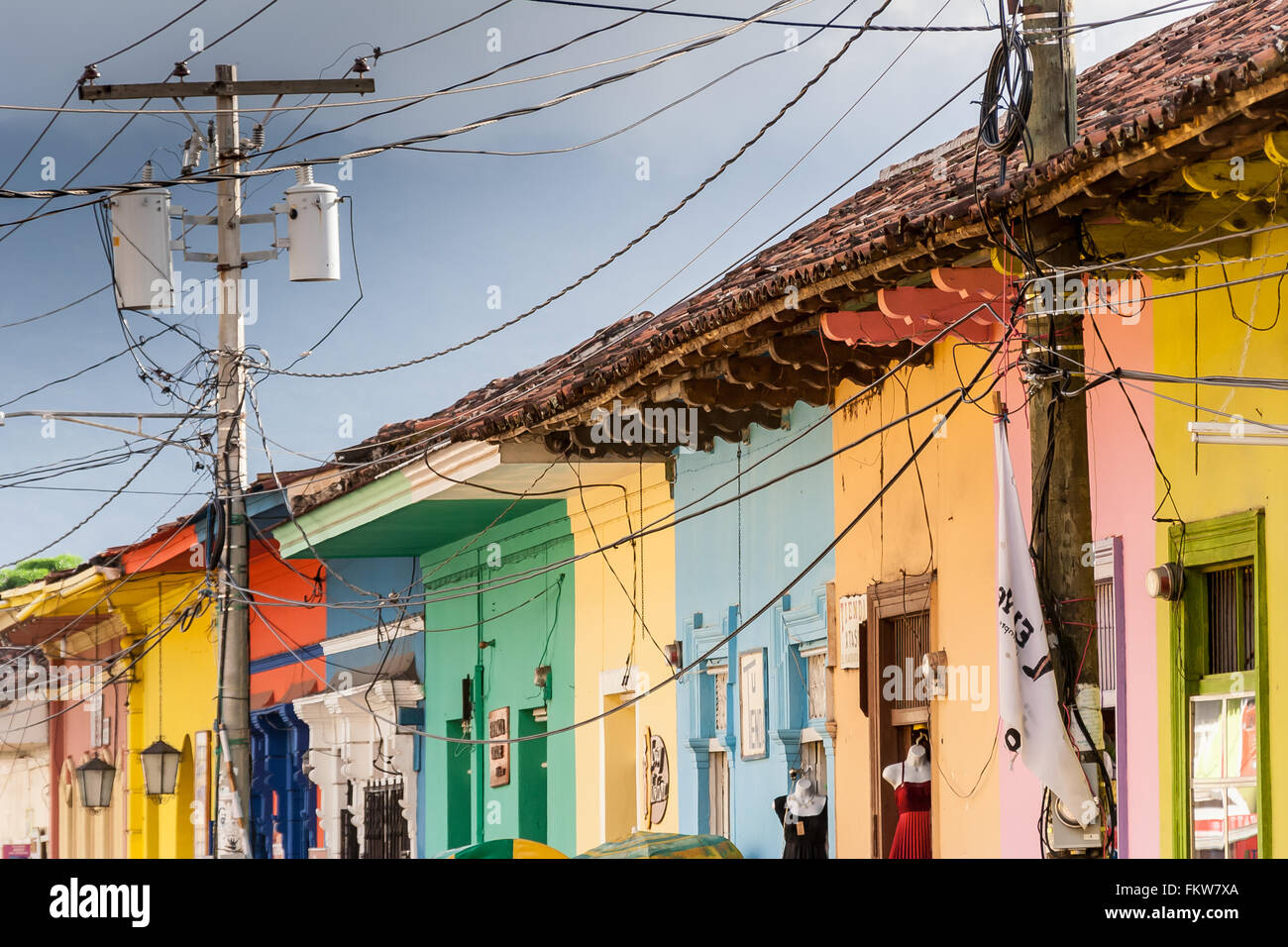 Row of colorful houses in central Granada, Nicaragua Stock Photo - Alamy