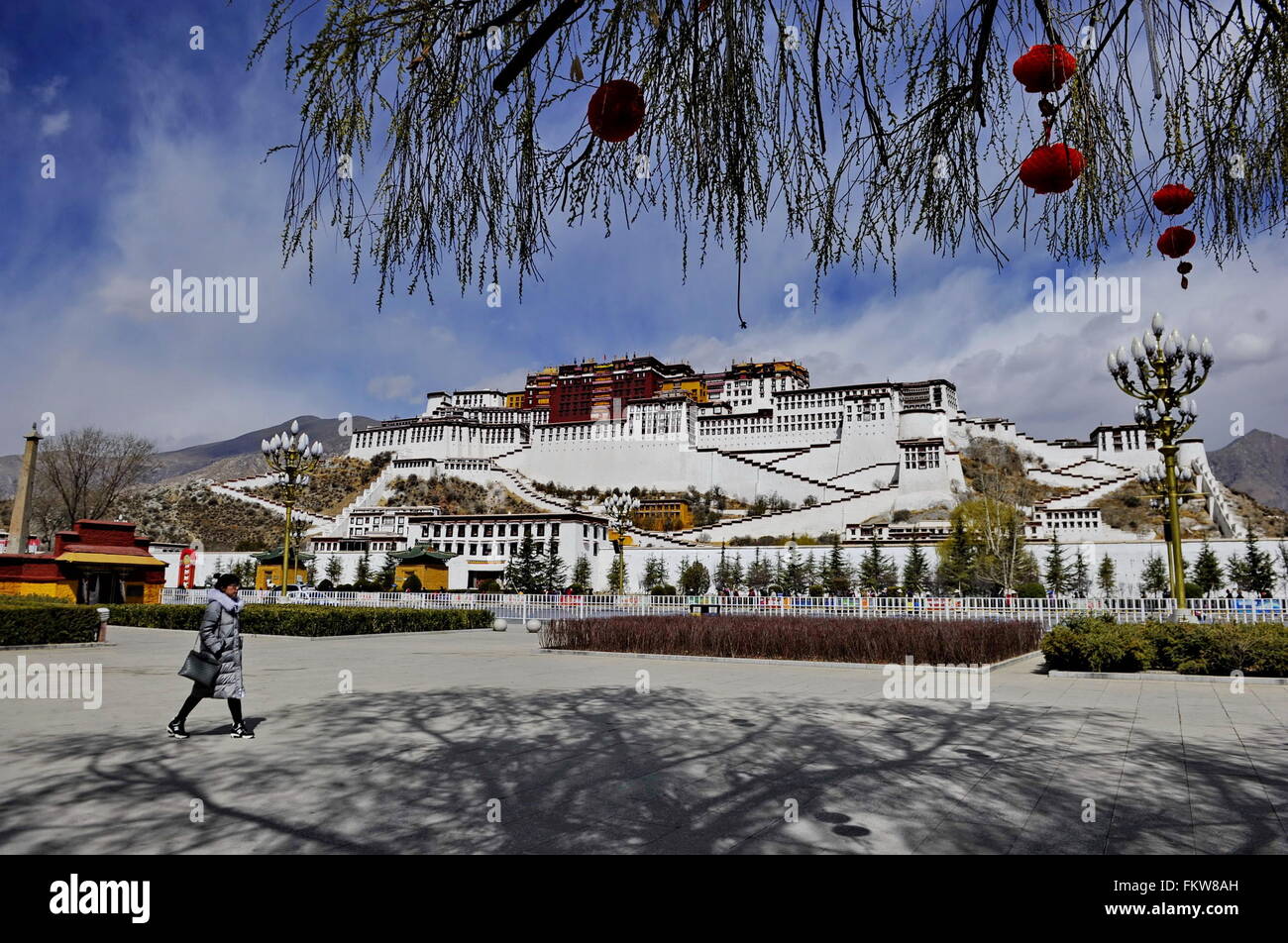 Lasha, China's Tibet Autonomous Region. 10th Mar, 2016. A citizen walks ...