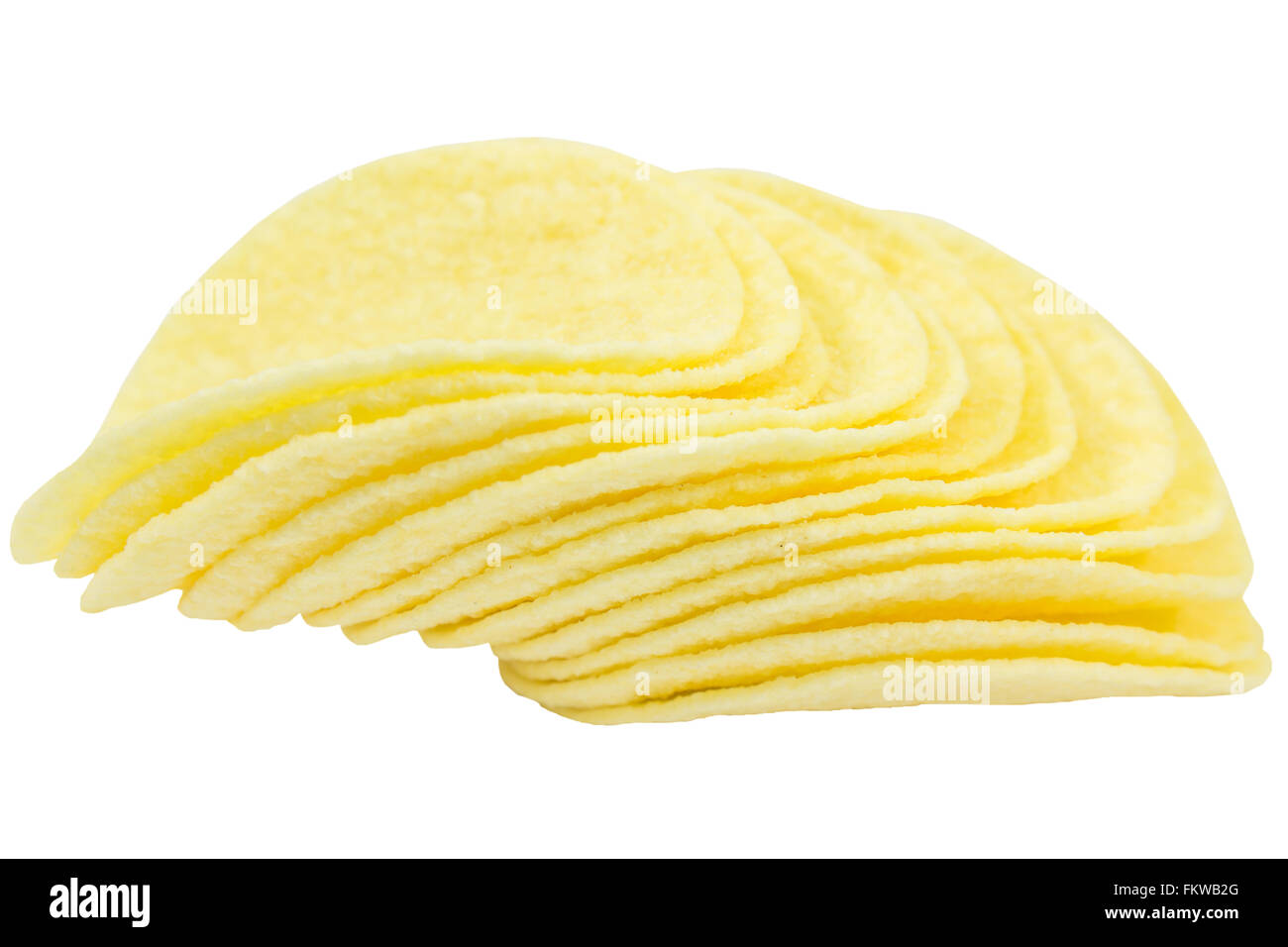 Potato chips on a white background Stock Photo - Alamy