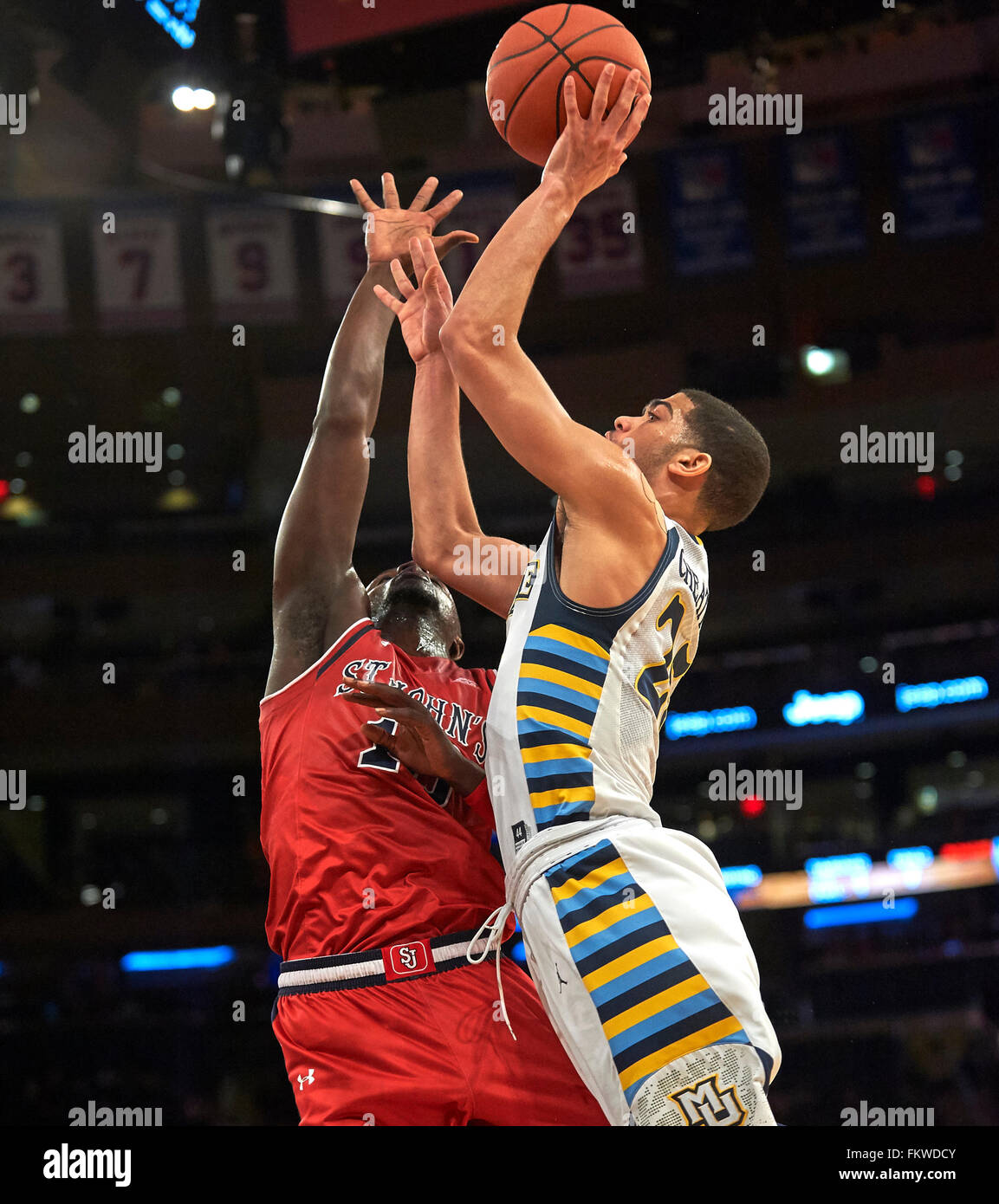 New York, New York, USA. 10th Mar, 2016. Marquette's guard Haanif ...