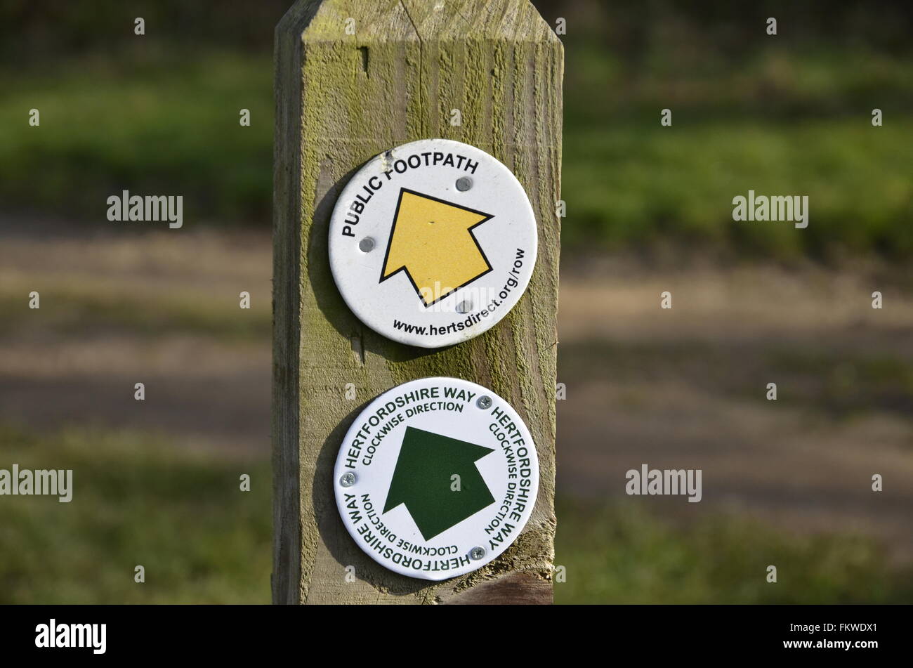 A country signpost near Ware, Hertfordshire Stock Photo - Alamy