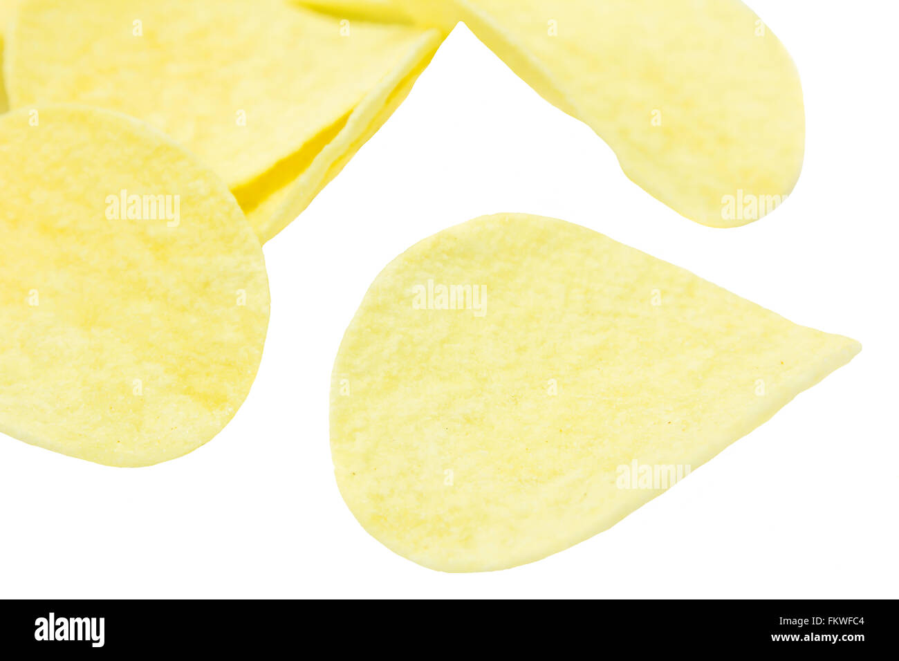 Potato chips on a white background Stock Photo - Alamy