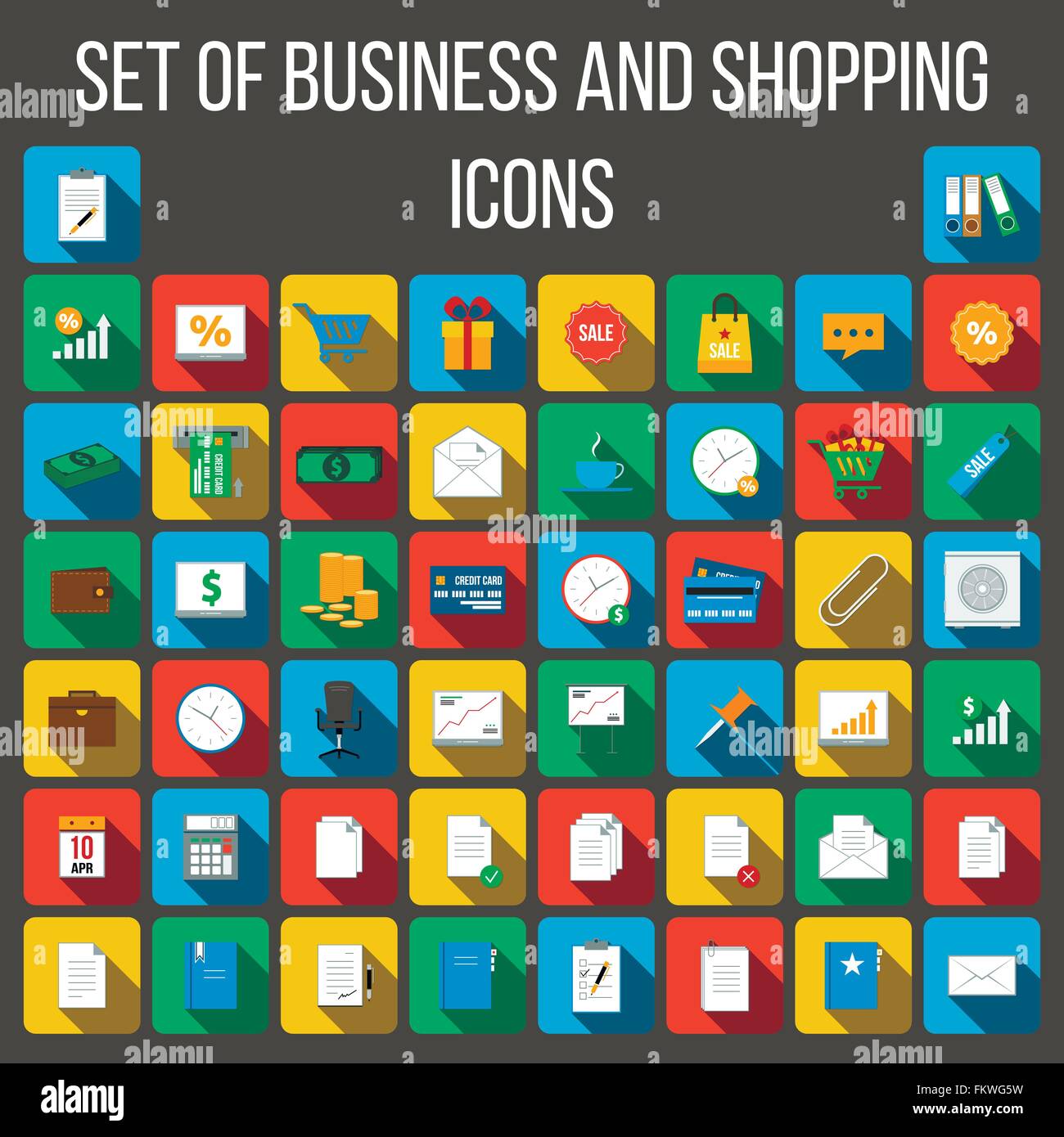 Set of Vector Colored Icons in a Flat Style Stock Vector Image & Art ...