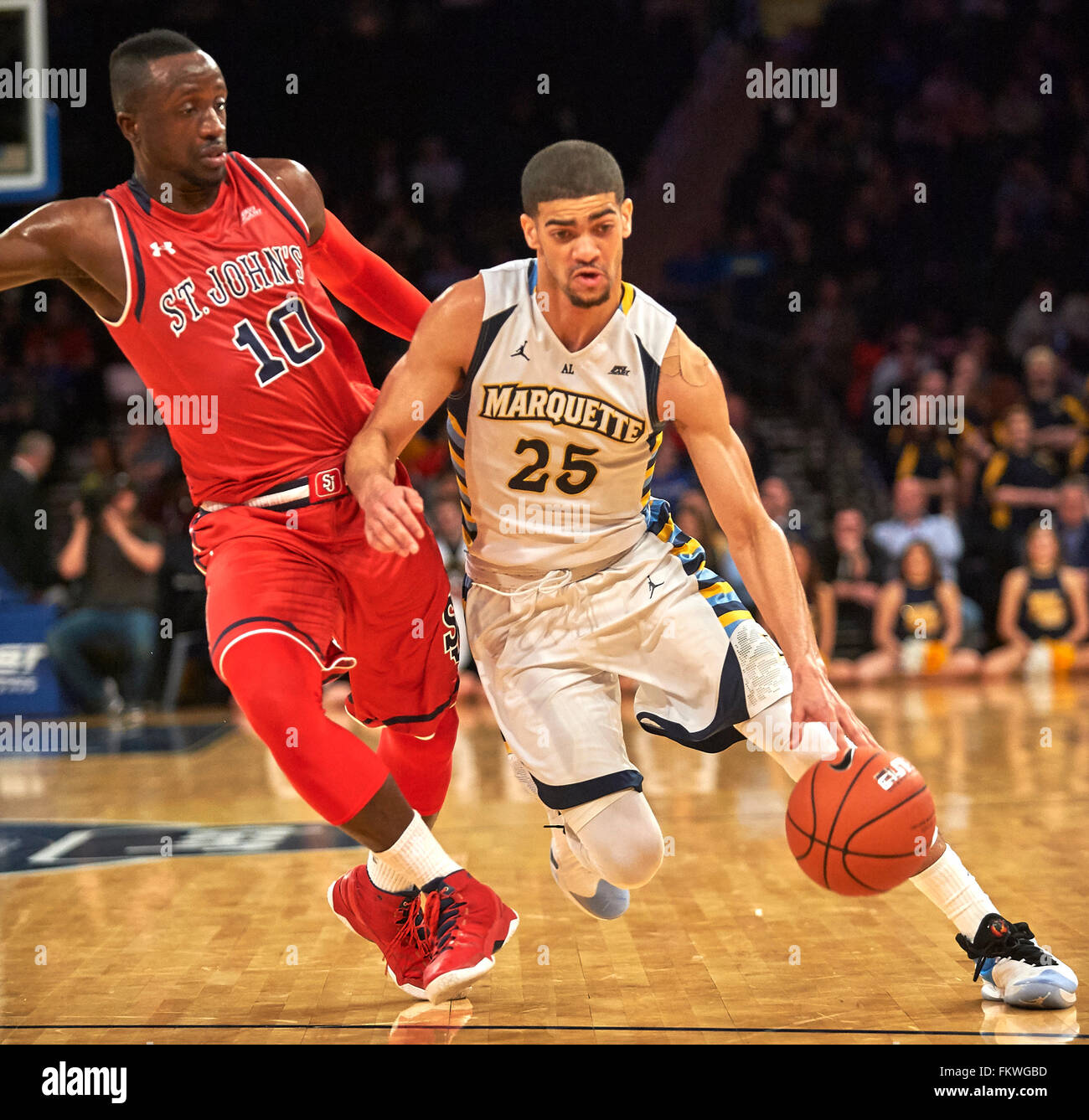 New York, New York, USA. 9th Mar, 2016. Marquette's guard Haanif ...