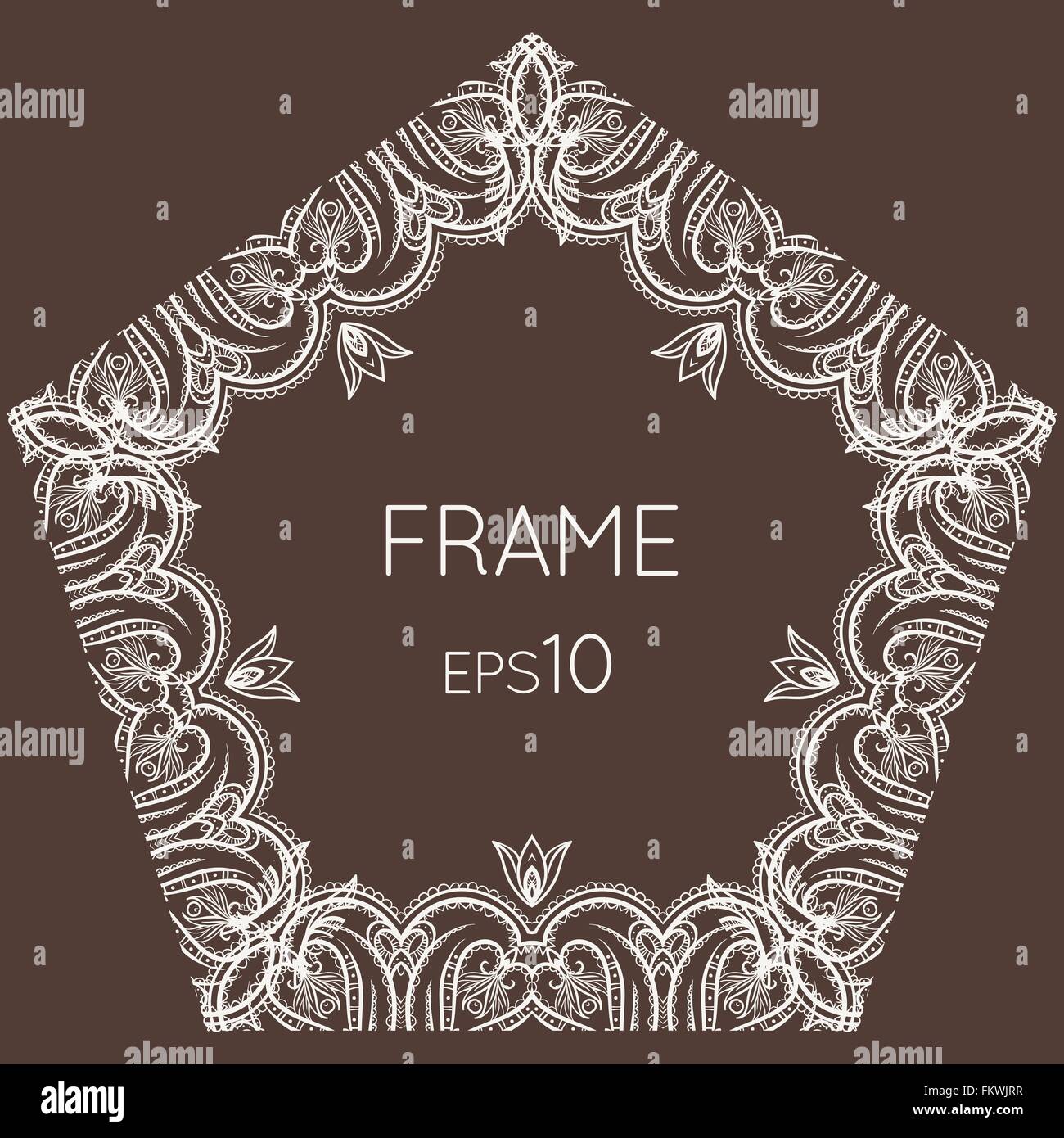 Intricate floral vector frame pentagonal Stock Vector Image & Art - Alamy