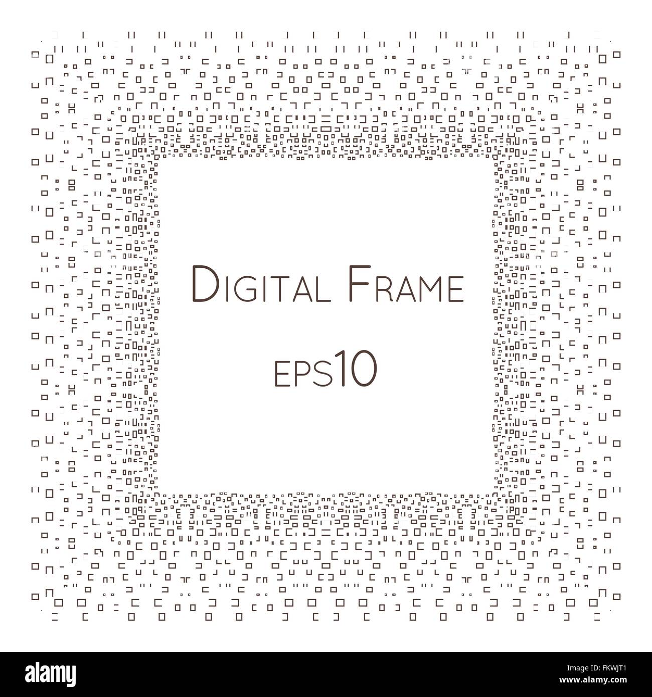 Intricate Digital vector frame with small rectangles Stock Vector Image ...