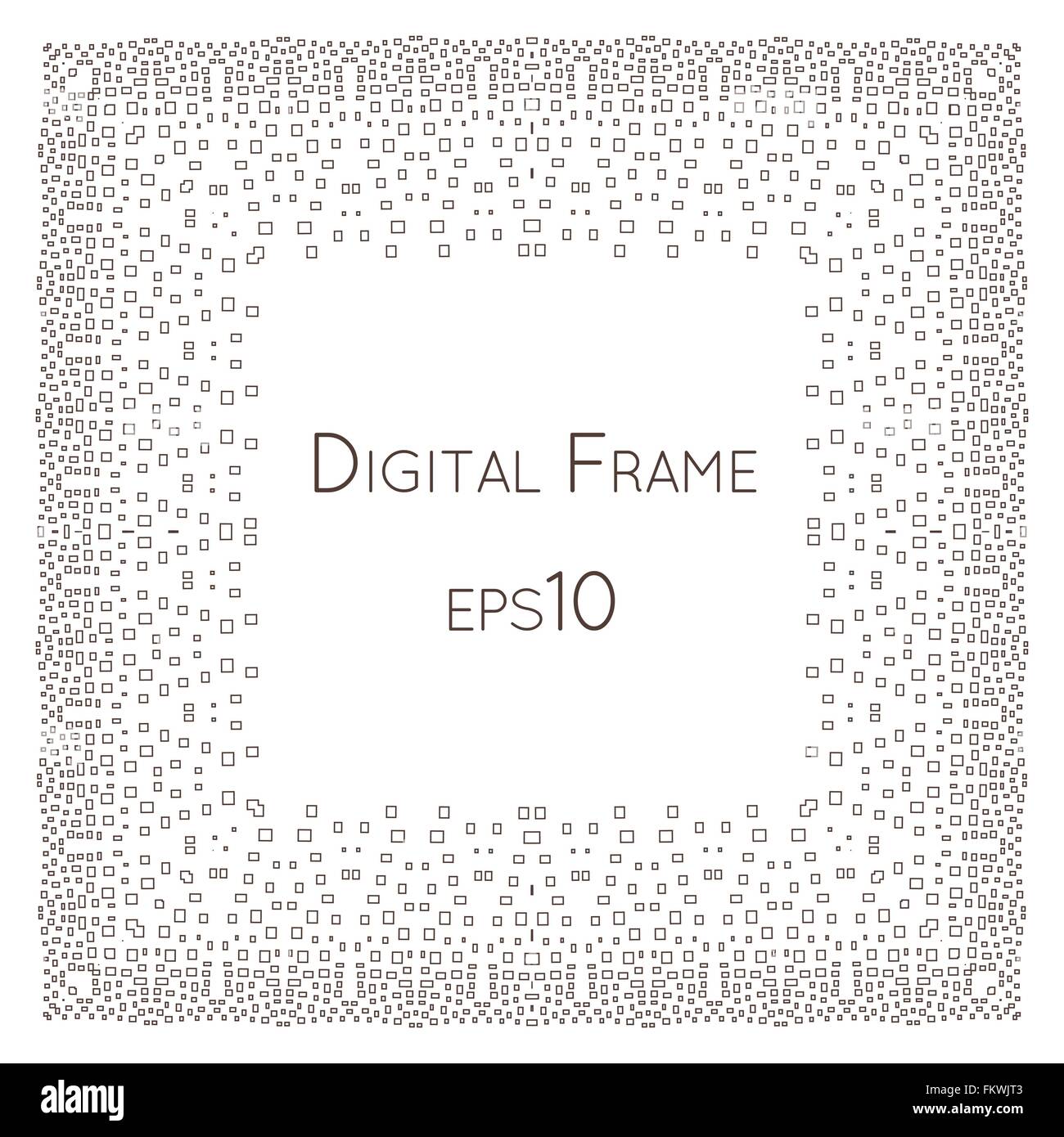 Intricate Digital vector frame with small rectangles Stock Vector Image ...
