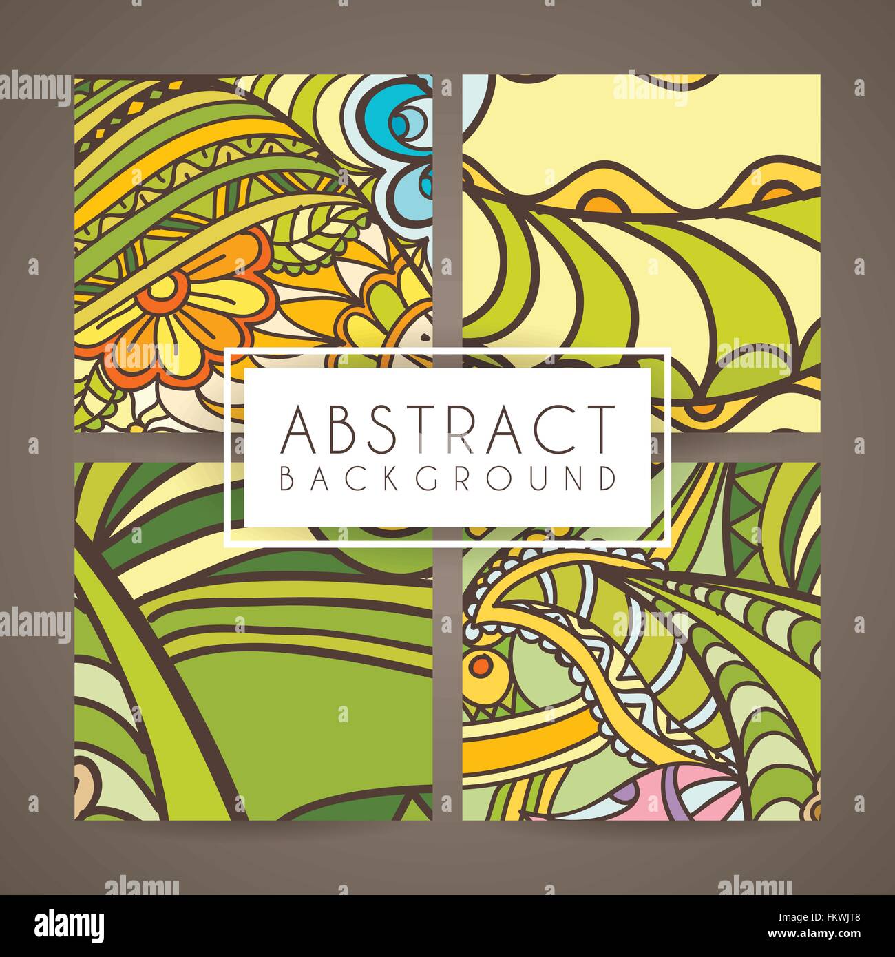 Set of four vector colorful intricate patterns. Doodle. Zentangle Stock ...