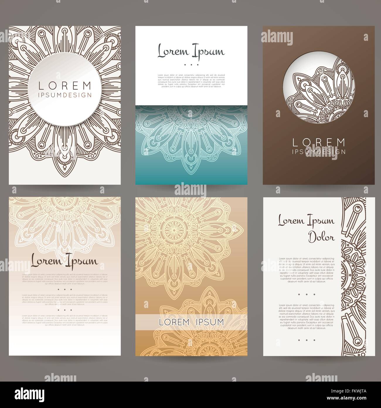 Set of vector design templates. Brochures in random colorful style ...