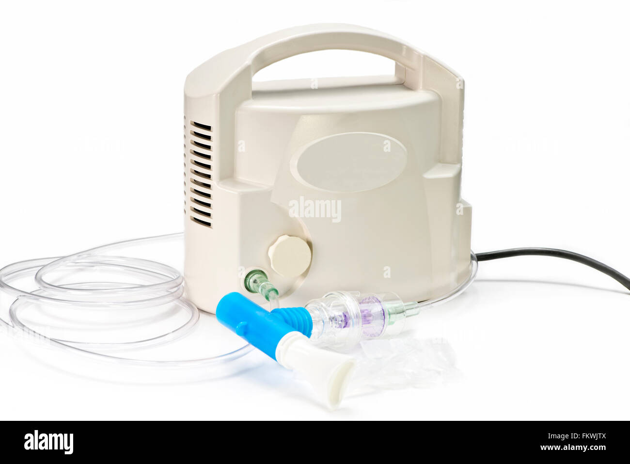 Air compressor medical nebulizer with tubing and mouthpiece Stock Photo ...