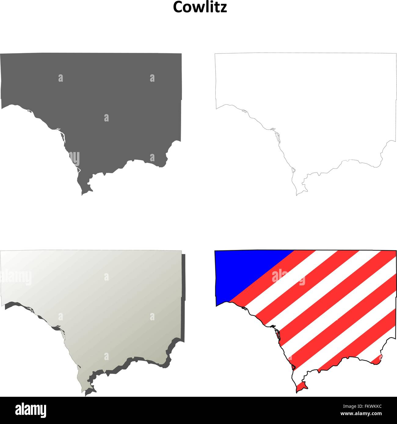 Cowlitz County, Washington outline map set Stock Vector Image & Art - Alamy
