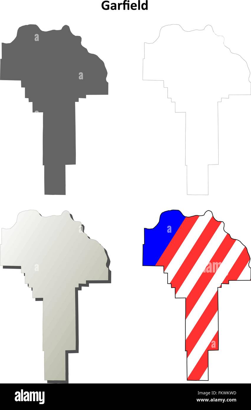 Garfield County, Washington outline map set Stock Vector Image & Art ...