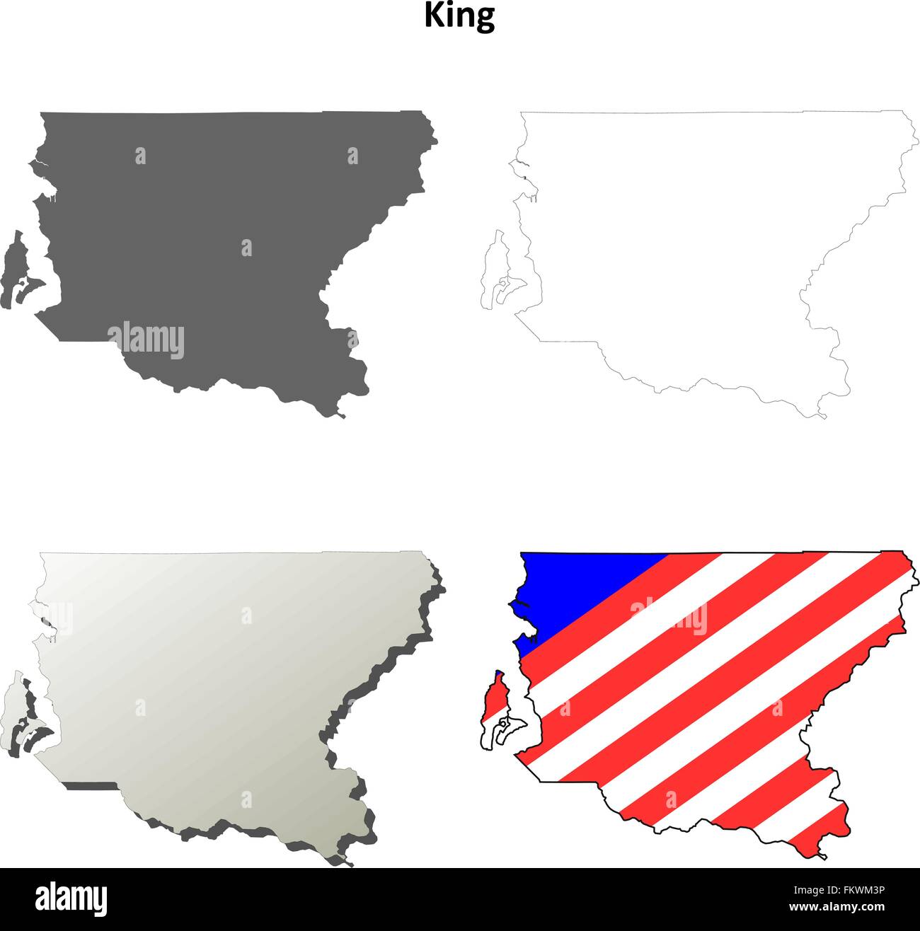 King County, Washington outline map set Stock Vector Image & Art - Alamy