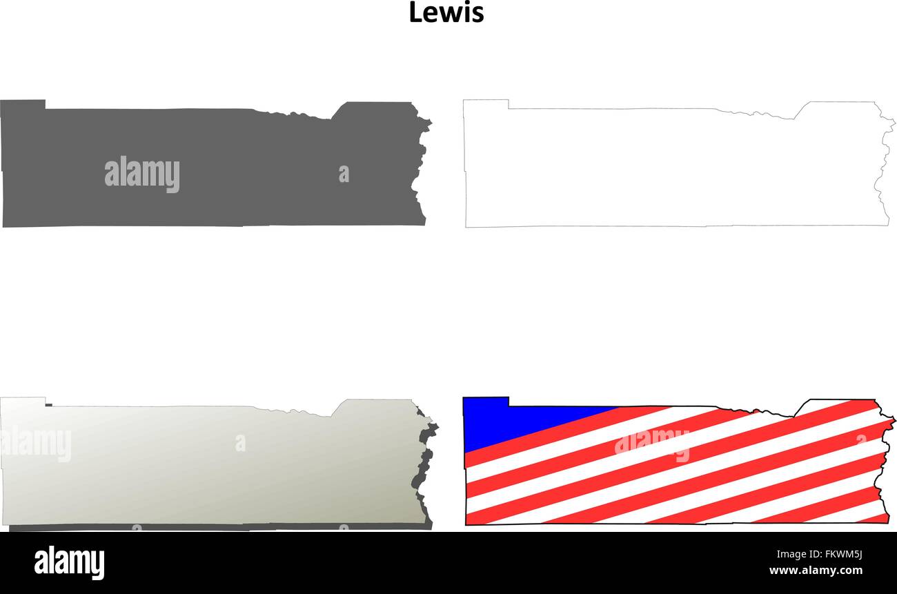 Lewis County, Washington outline map set Stock Vector Image & Art - Alamy