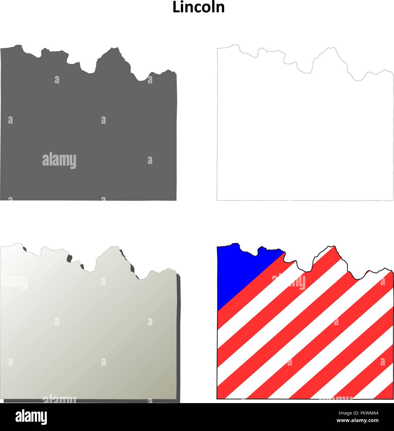 Lincoln County, Washington outline map set Stock Vector Image & Art - Alamy