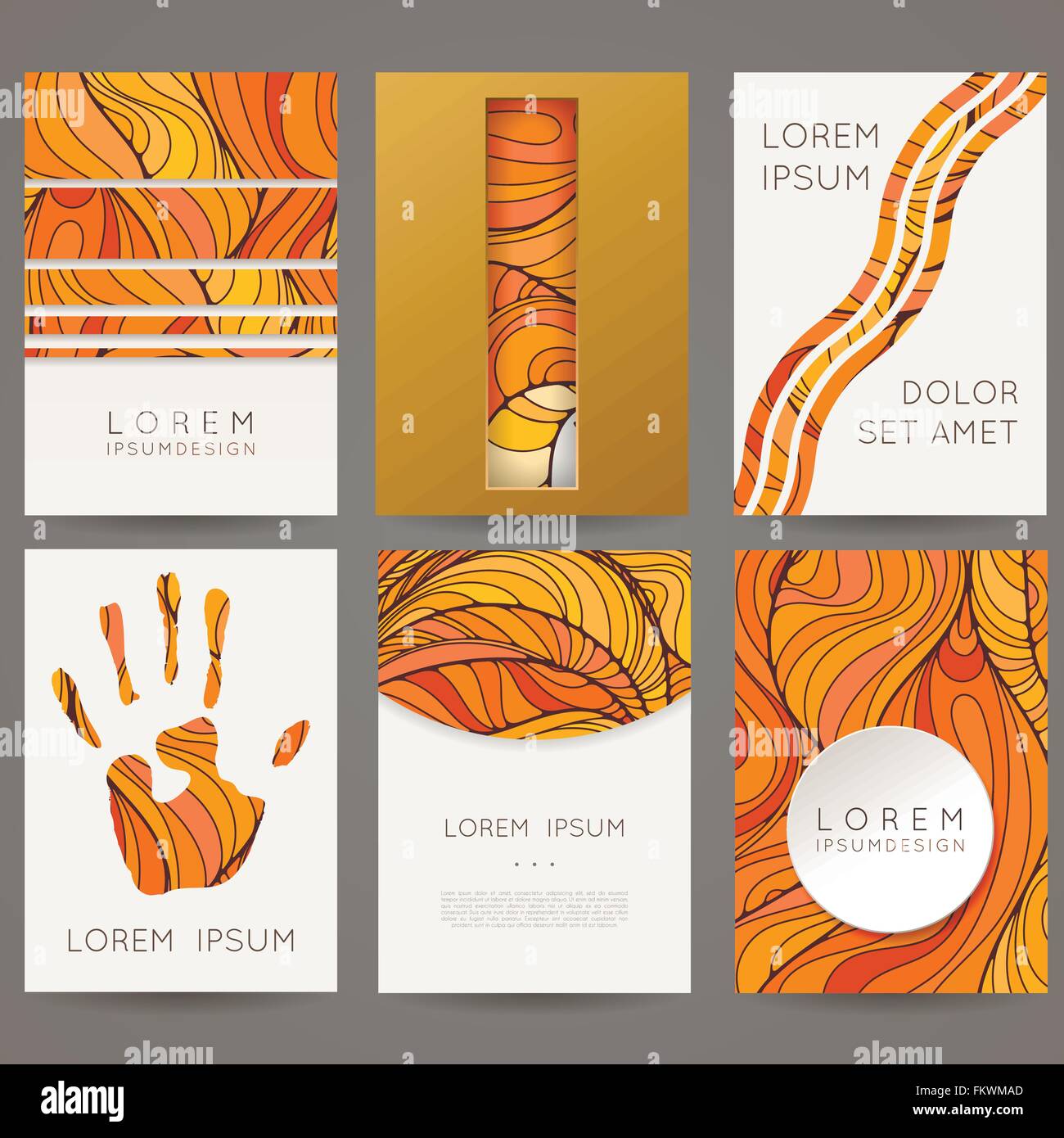 Set of vector design templates. Brochures in random colorful style ...