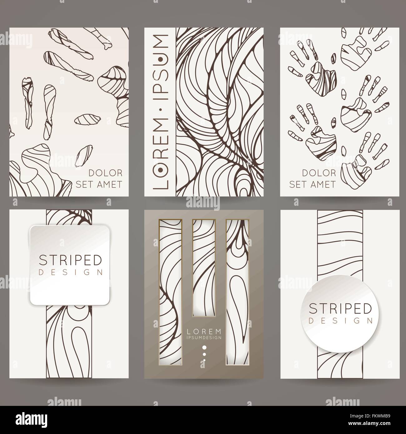 Set of vector design templates. Brochures in random colorful style ...