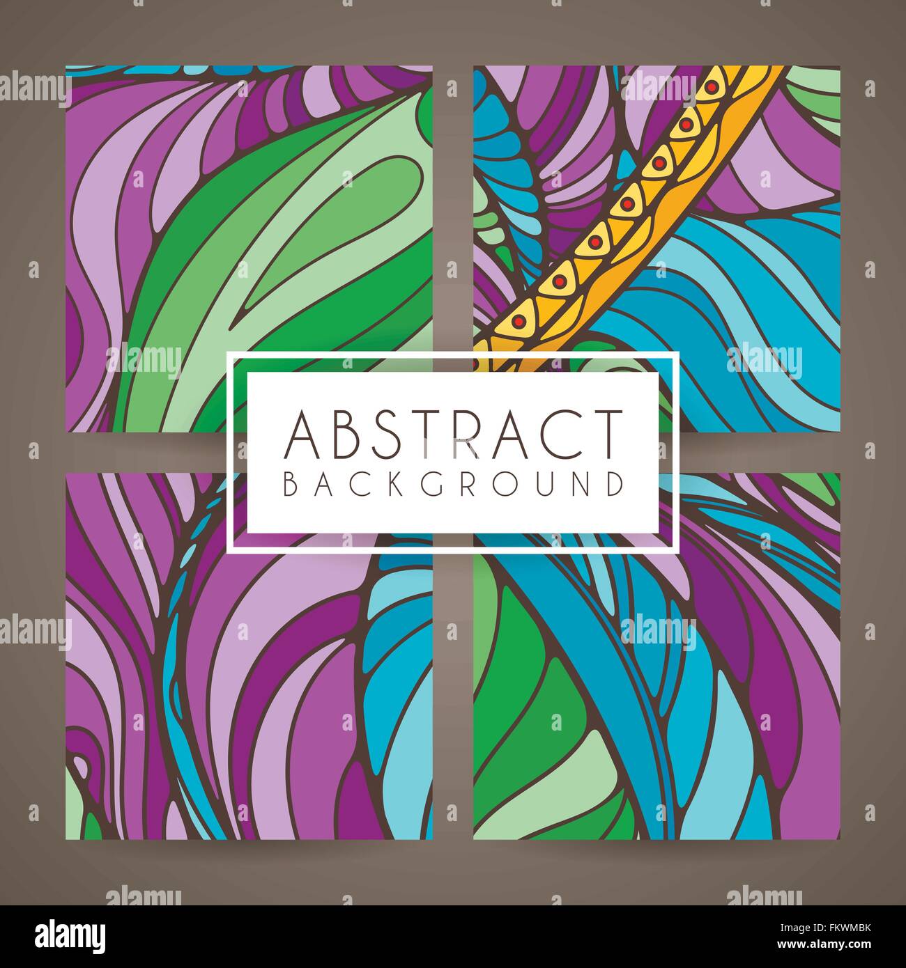 Set of four vector colorful intricate patterns. Doodle. Zentangle Stock ...