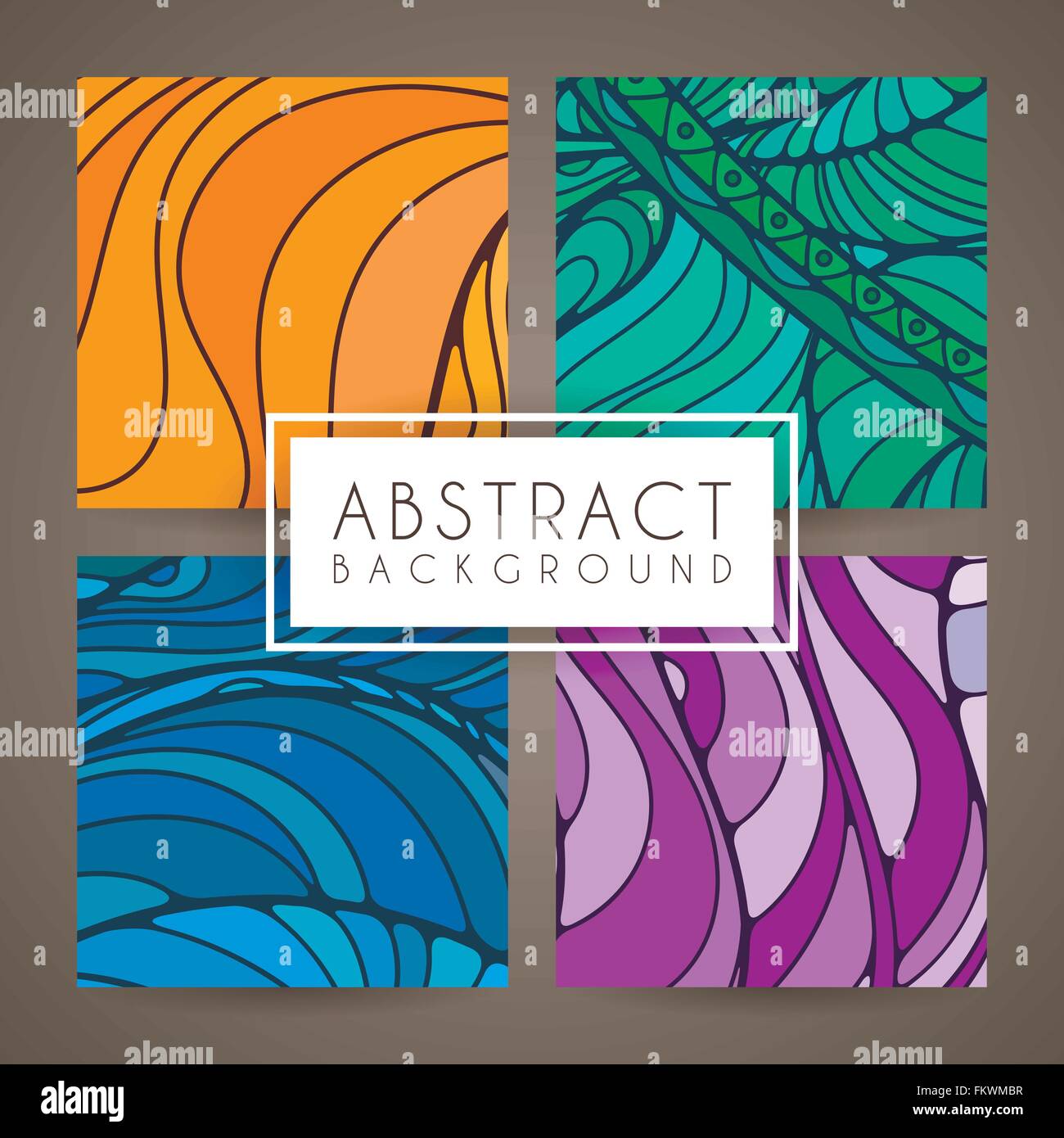 Set of four vector colorful intricate patterns. Doodle. Zentangle Stock ...