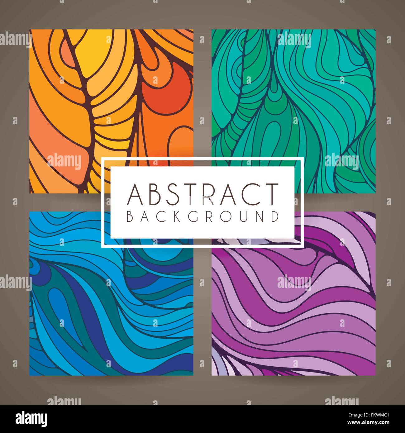 Set of four vector colorful intricate patterns. Doodle. Zentangle Stock ...