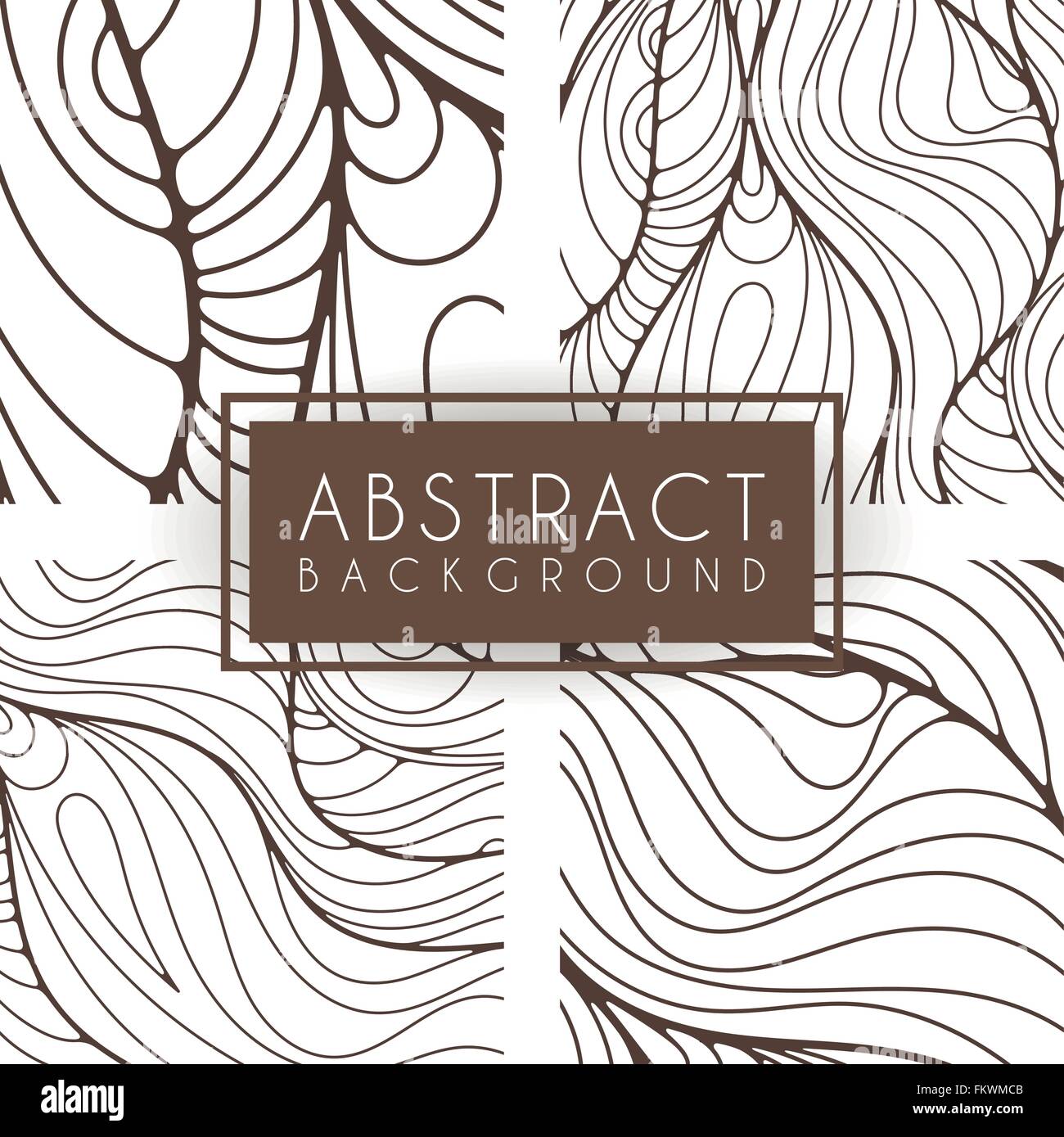 Set of four vector monochrome intricate patterns. Doodle. Zentangle ...