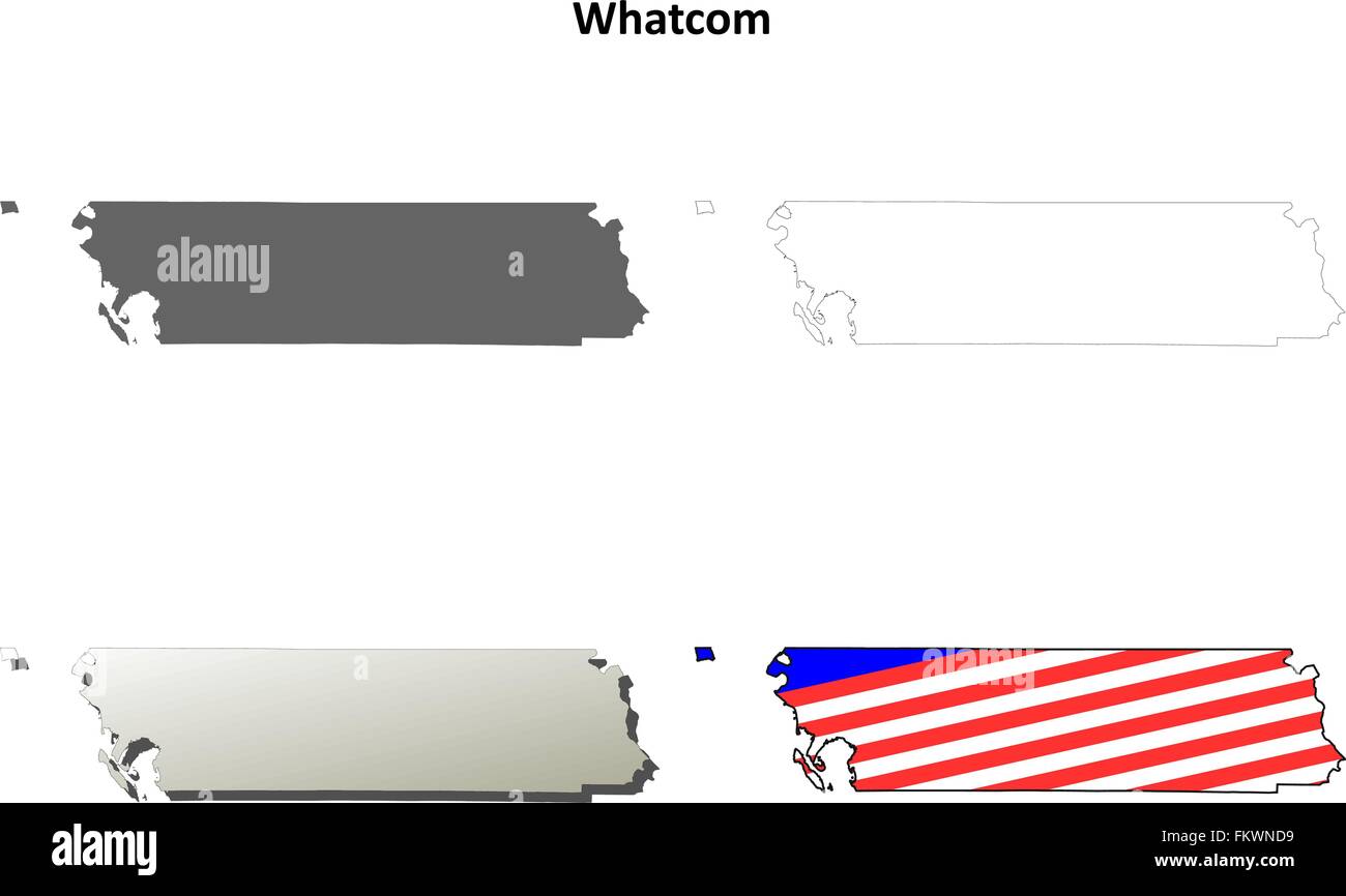 Whatcom County, Washington outline map set Stock Vector Image & Art - Alamy