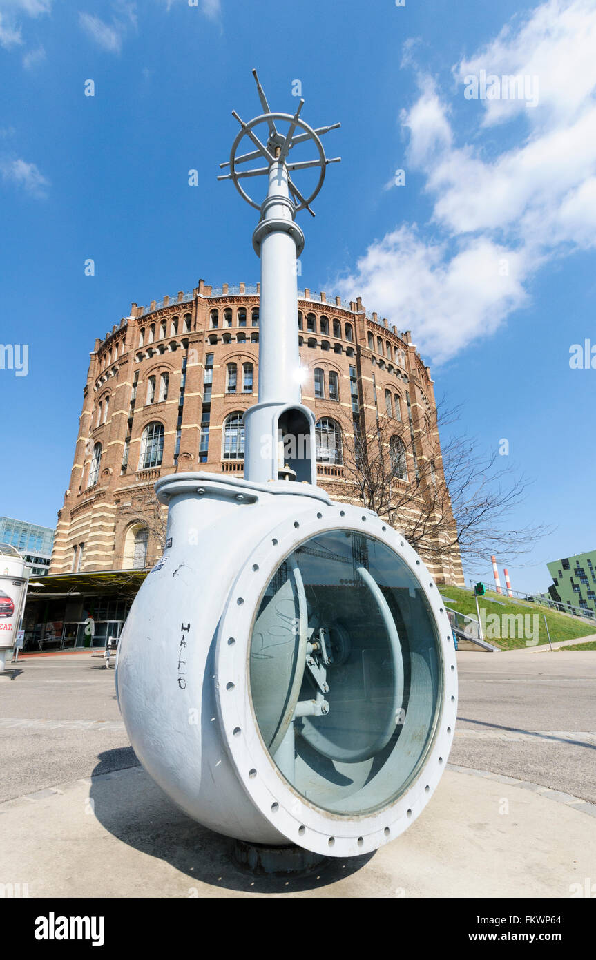 A gas valve, built in 1896 commemorates the former Vienna Gas Works in ...