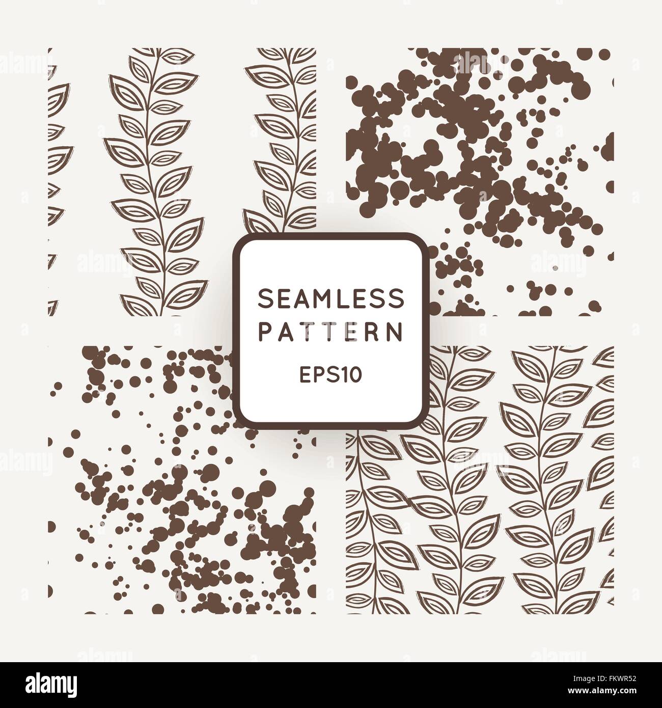 Set of vector seamless patterns with leaves flying in the wind and ...