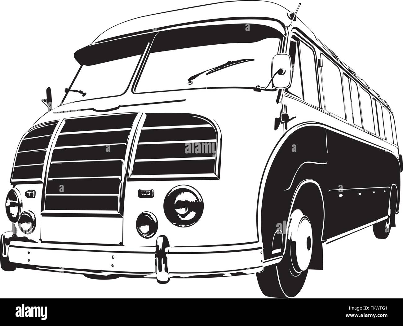 1950s bus Stock Vector Images - Alamy