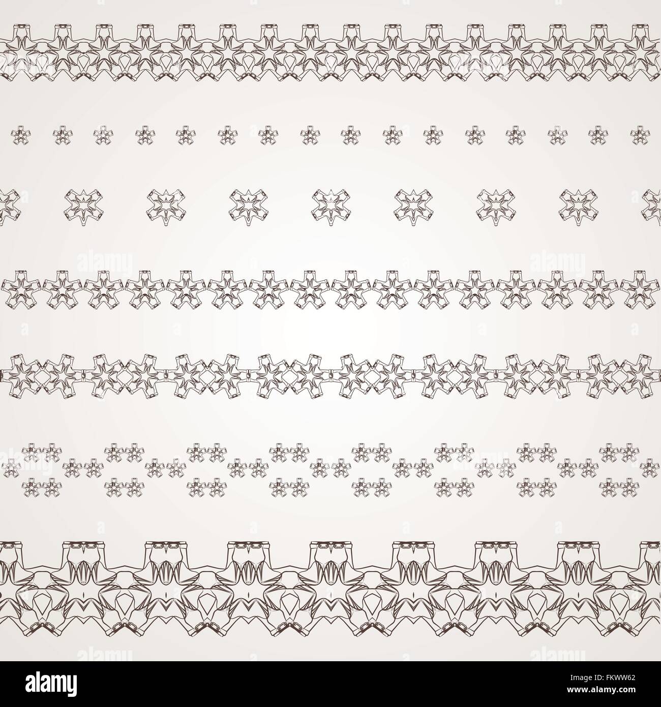 Set of vector filigree star, flowers, borders, frames and brushes of ...