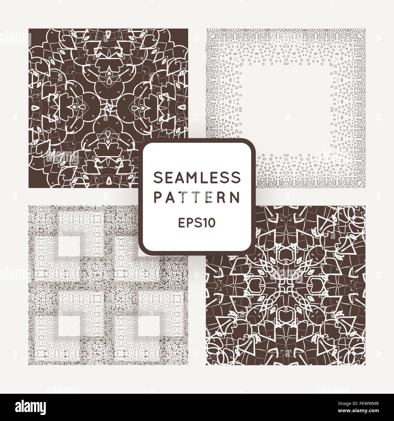 Set of four vector seamless patterns intricate with lots of small ...