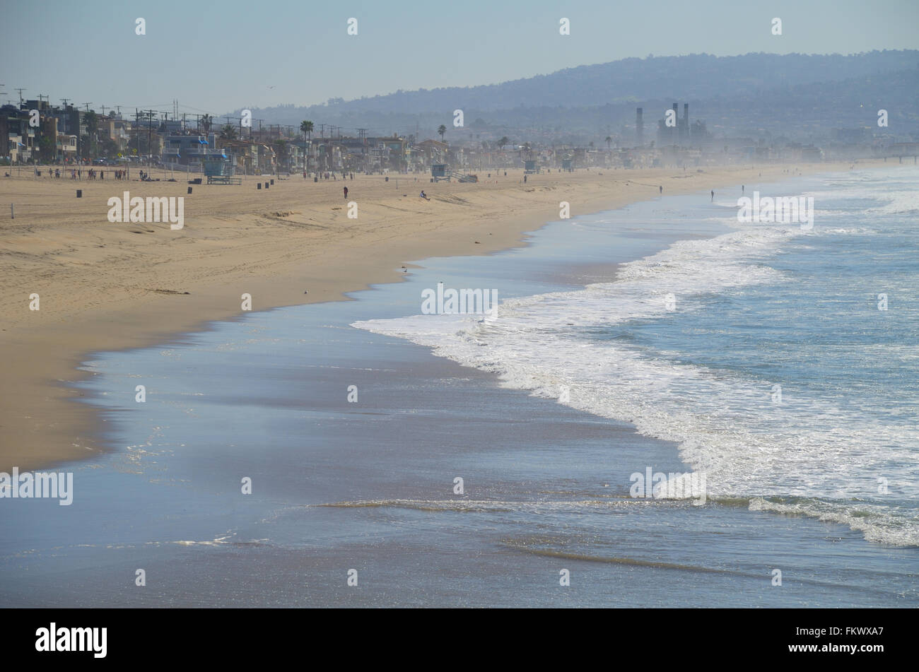 Los Angeles beach side near Manhattan beach during the day Stock Photo ...
