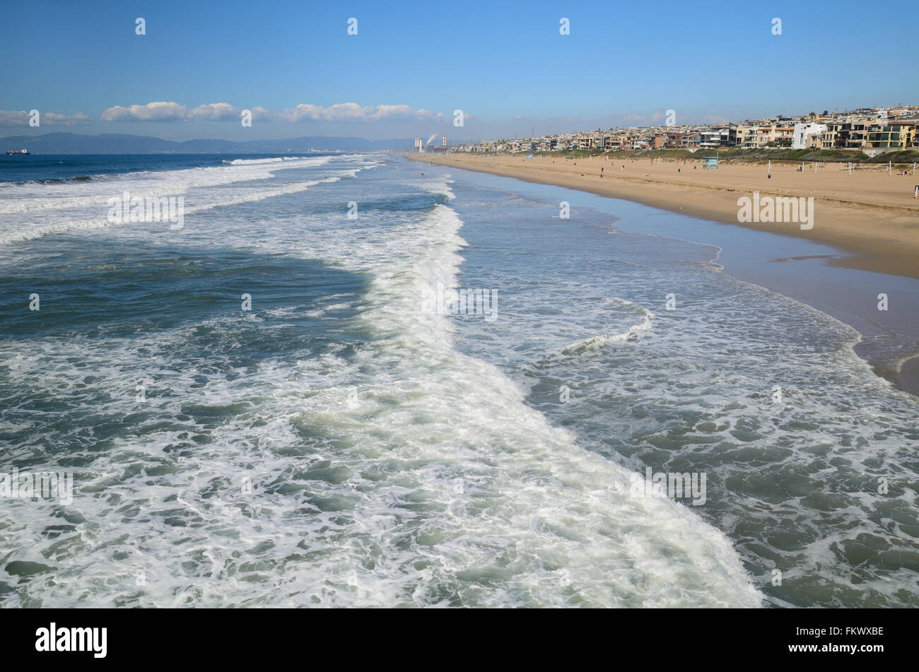 Los Angeles beach side near Manhattan beach during the day Stock Photo ...