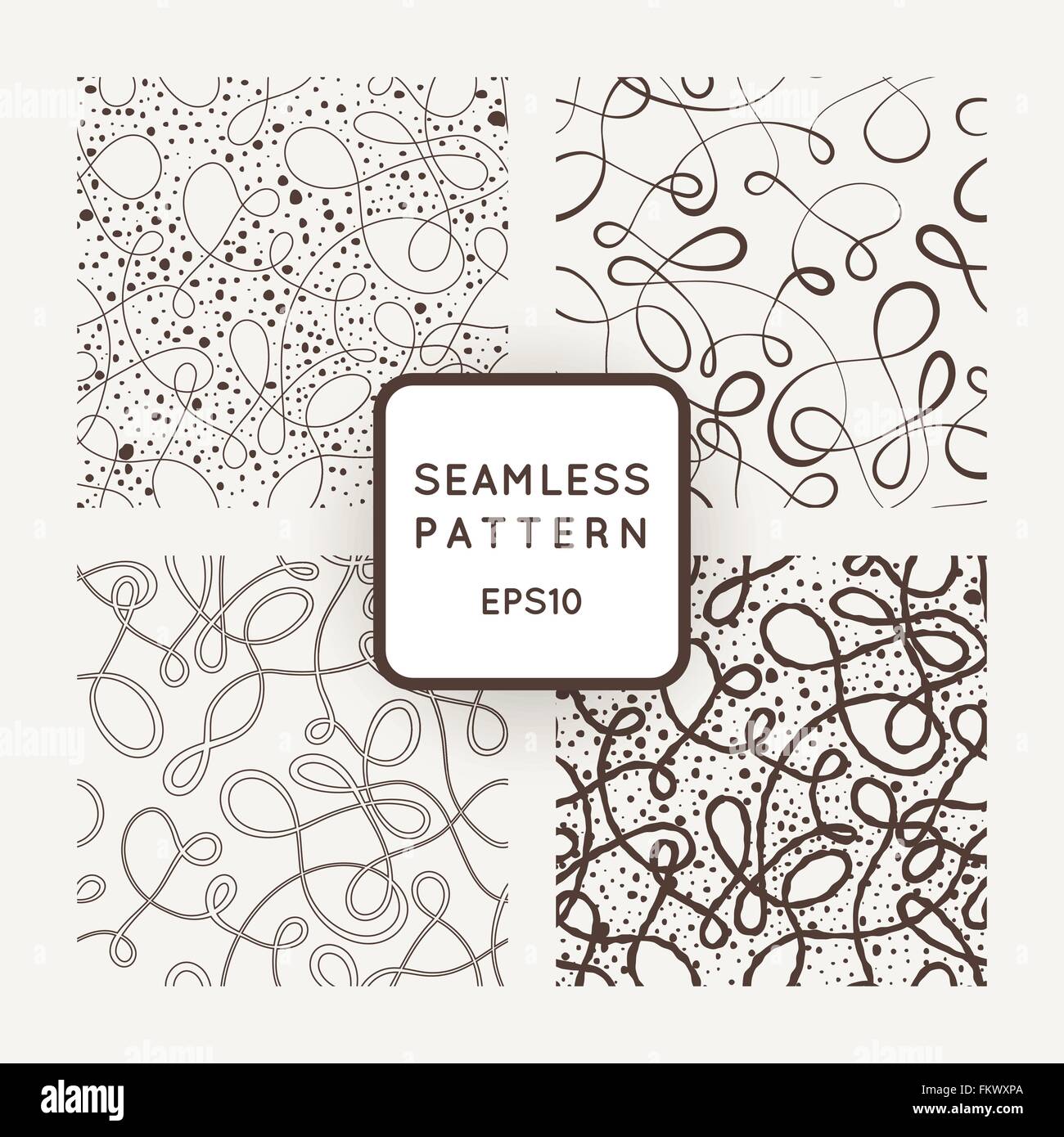 A set of four vector seamless patterns of curled lines Stock Vector ...