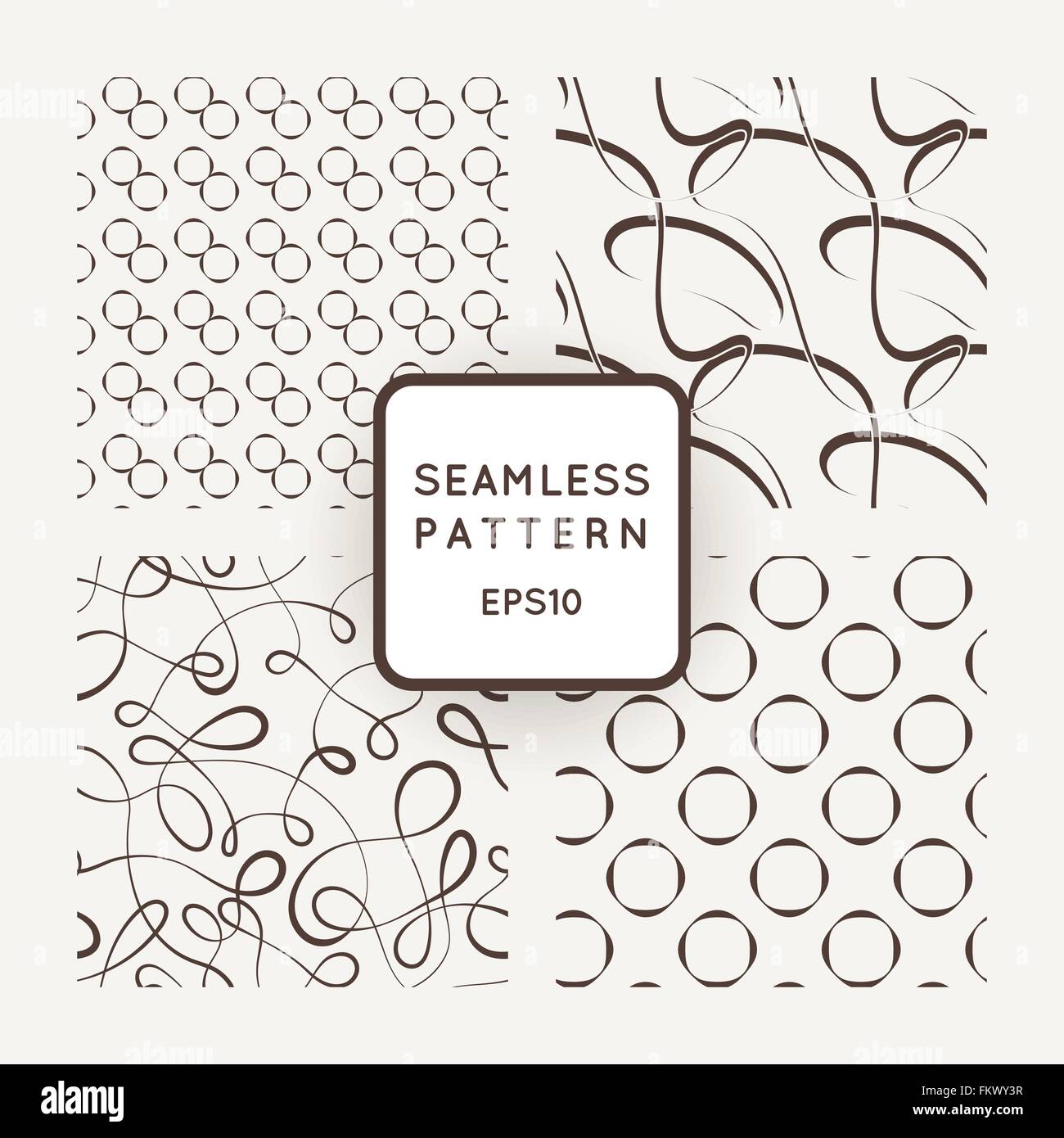 A set of four vector seamless patterns. Curls. Circles Stock Vector ...