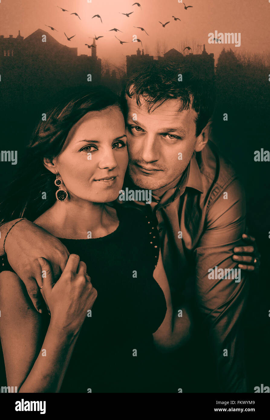 young couple holding each other Stock Photo - Alamy