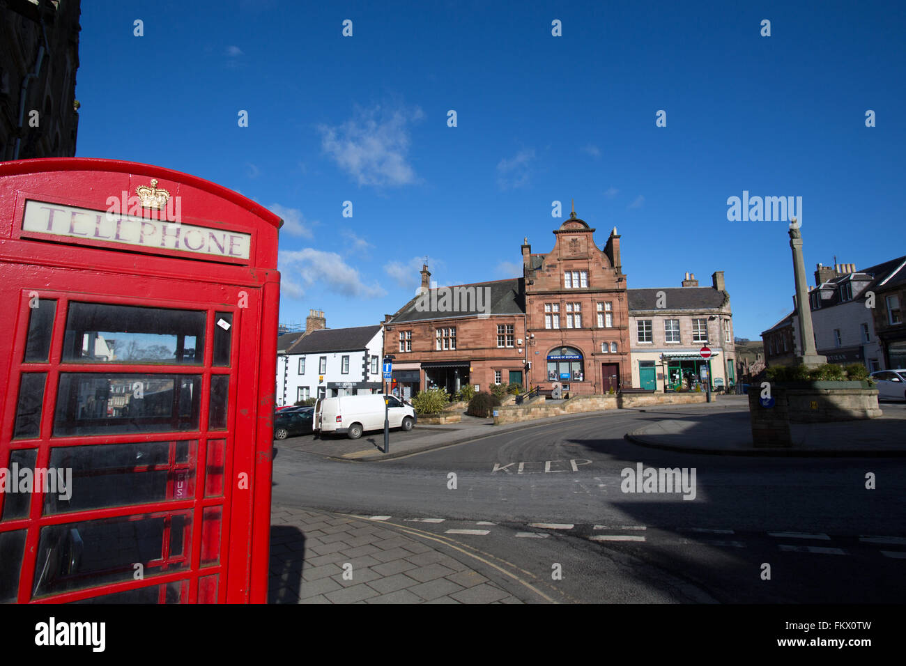 Town of Melrose, Scotland. Picturesque view of Melrose Town Centre with ...
