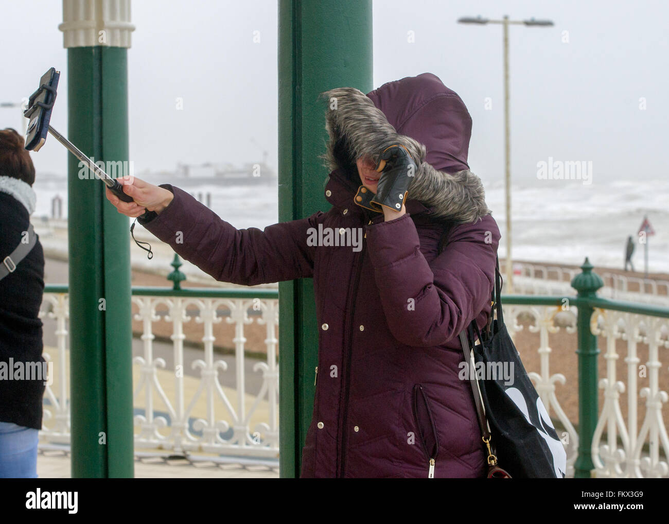 People take to the beach as Storm Imogen lashes Brighton Beach with ...