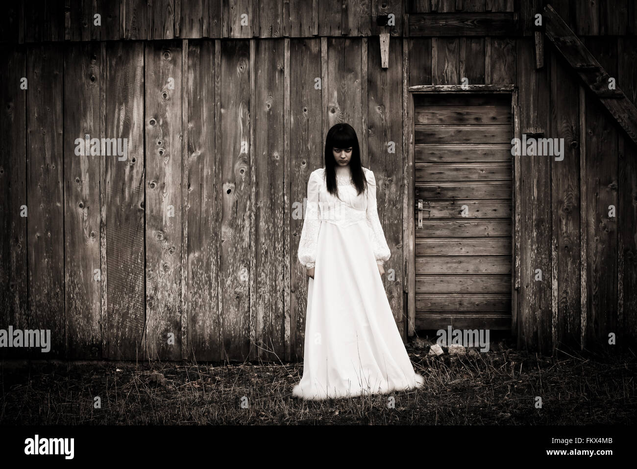 Horror scene of a scary woman Stock Photo - Alamy