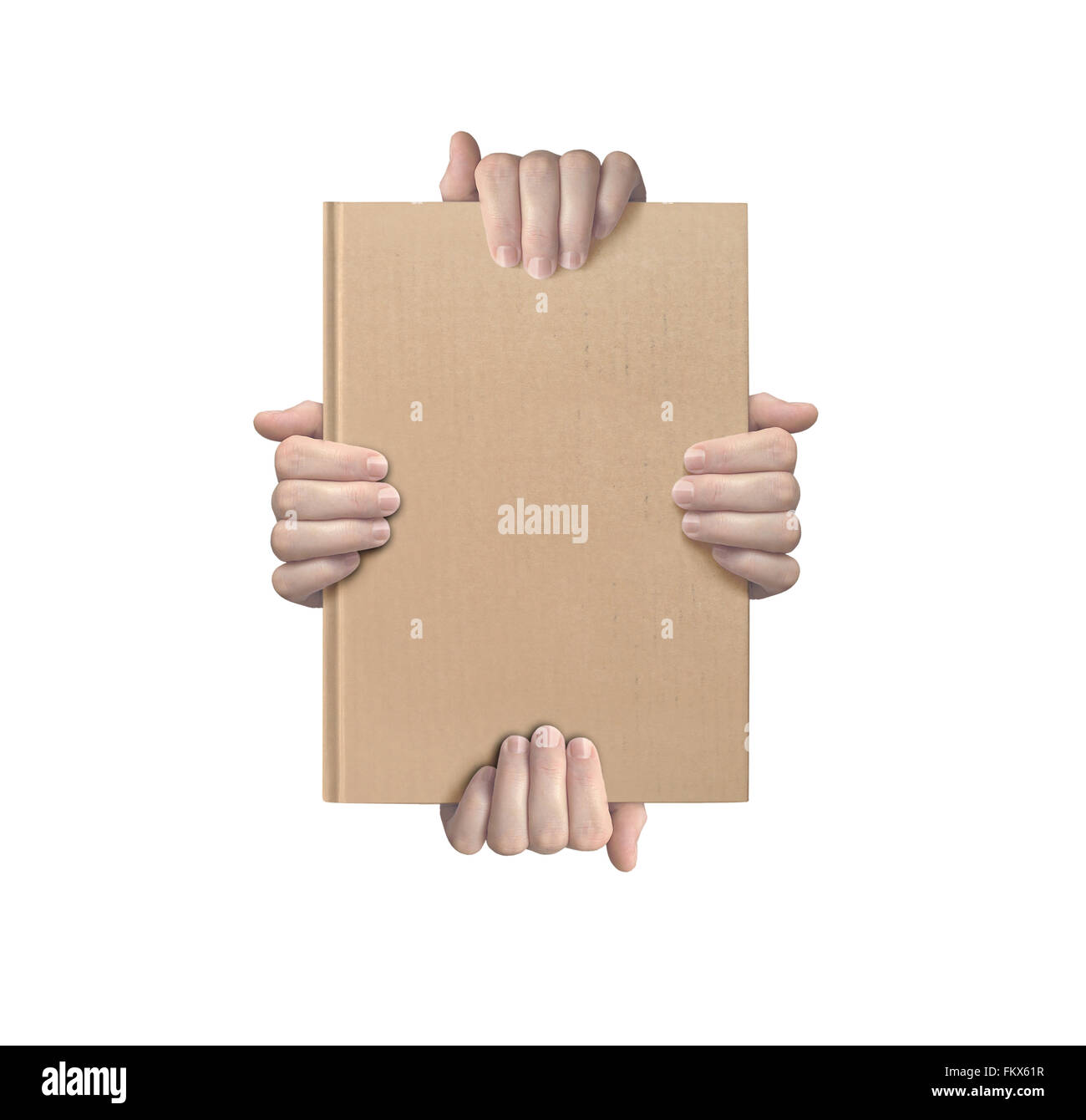 Hand holding sheet book Cut Out Stock Images & Pictures - Alamy