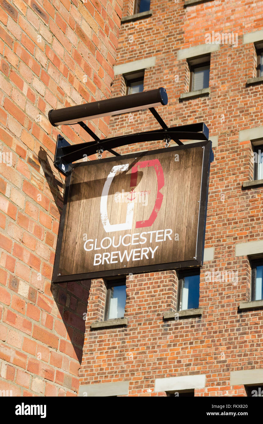 Gloucester Brewery sign at Gloucester Docks Stock Photo - Alamy