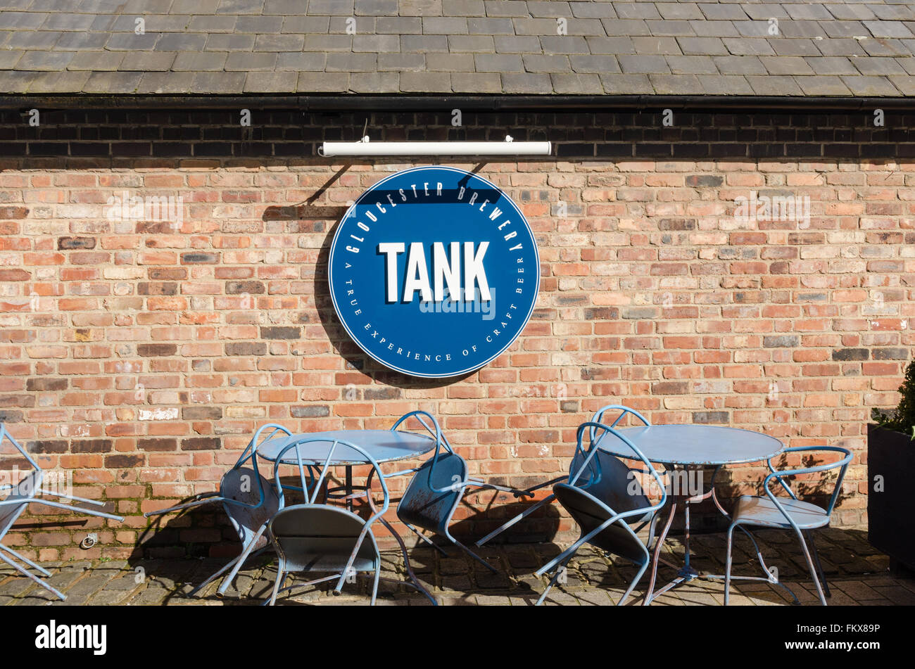 Gloucester Brewery Tank Bar at Gloucester Docks Stock Photo - Alamy