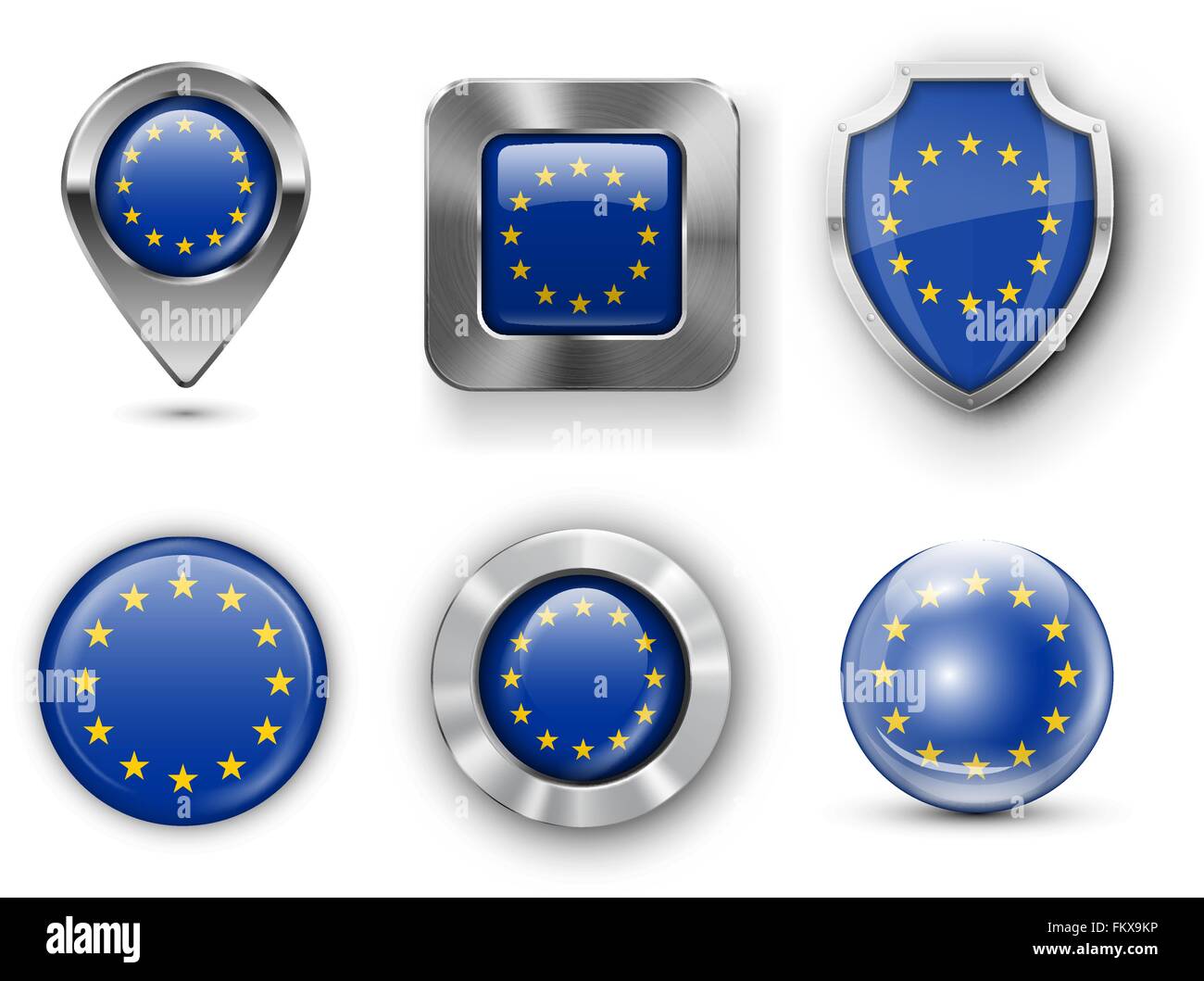 Pin location eu flag icon hi-res stock photography and images - Alamy