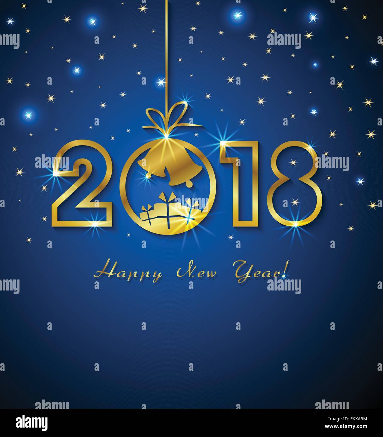 Happy New Year 2018 with golden numbers Stock Vector Image & Art - Alamy