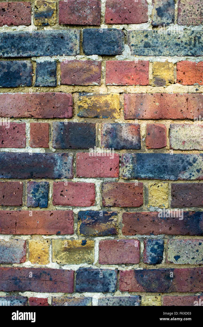 Colourful textured London Brick Wall Stock Photo - Alamy