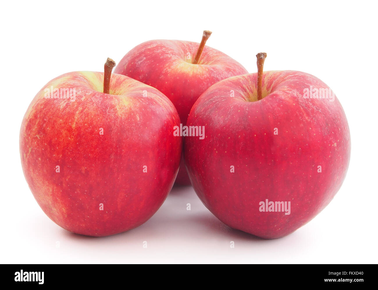 Three red Gala apples isolated on a white background Stock Photo - Alamy