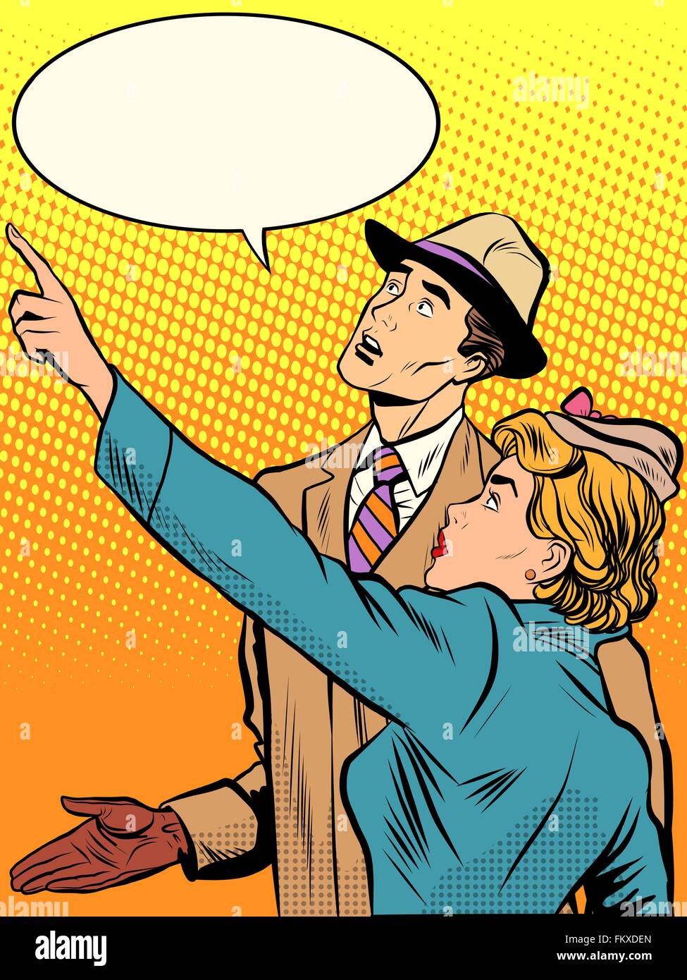 Cartoon woman looking up sky hi-res stock photography and images - Alamy