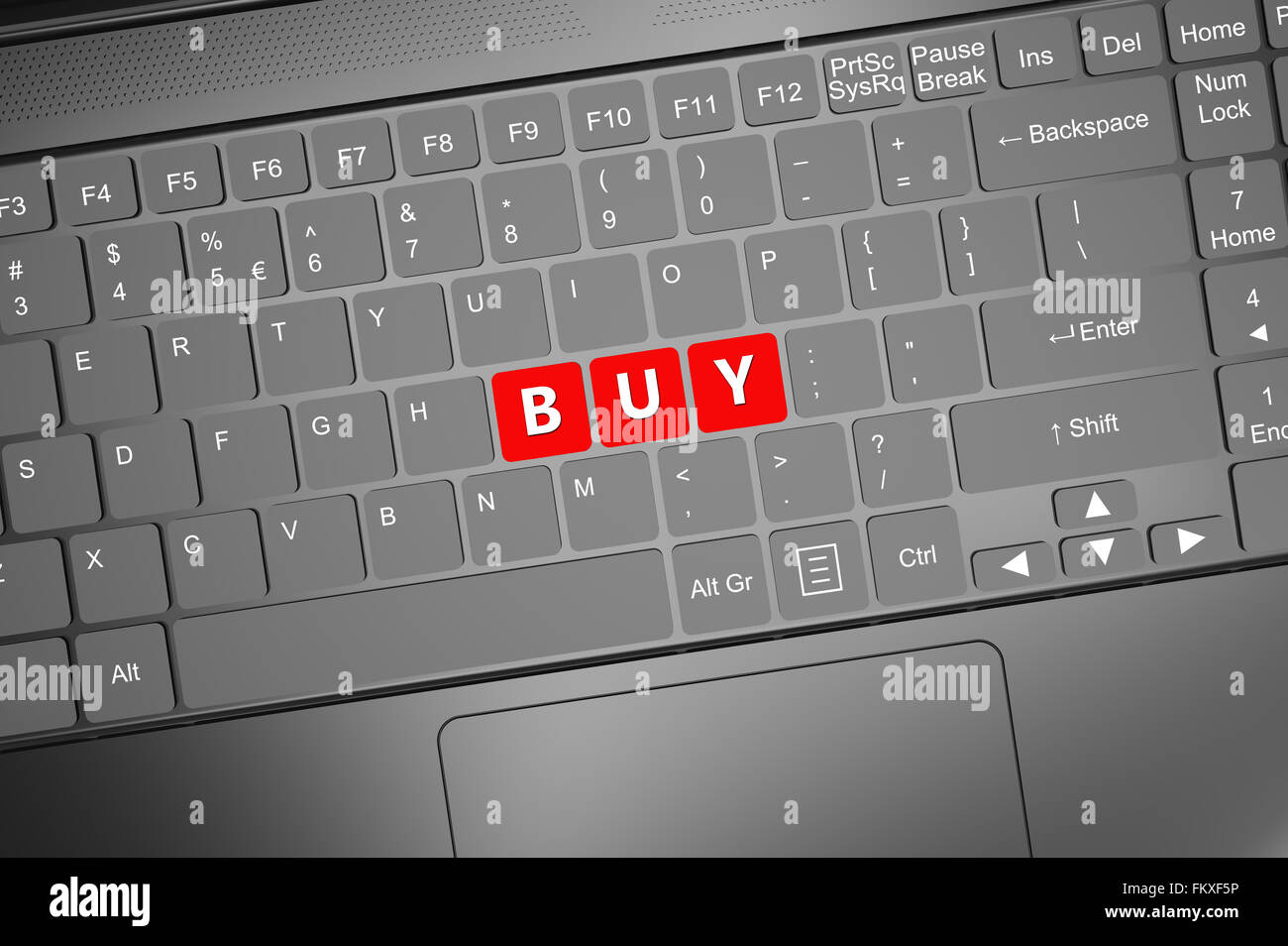 Keyboard with buy text: 3D render illustration Stock Photo - Alamy